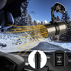 Car Heater, Portable Car Heater 12V 150W Windshield Defogger and Defroster, 2 in1 Fast Car Heater Defroster, Plug in Automobile Windscreen Fan with Suction Holder for All Cars