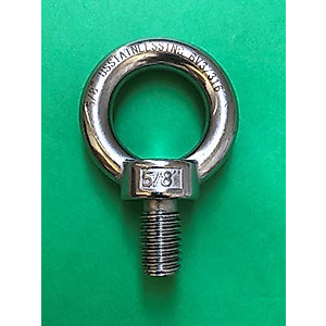 US STAINLESS Stainless Steel 316 5/8" Lifting Eye Bolt 5/8" UNC Marine Grade Pitch of 11