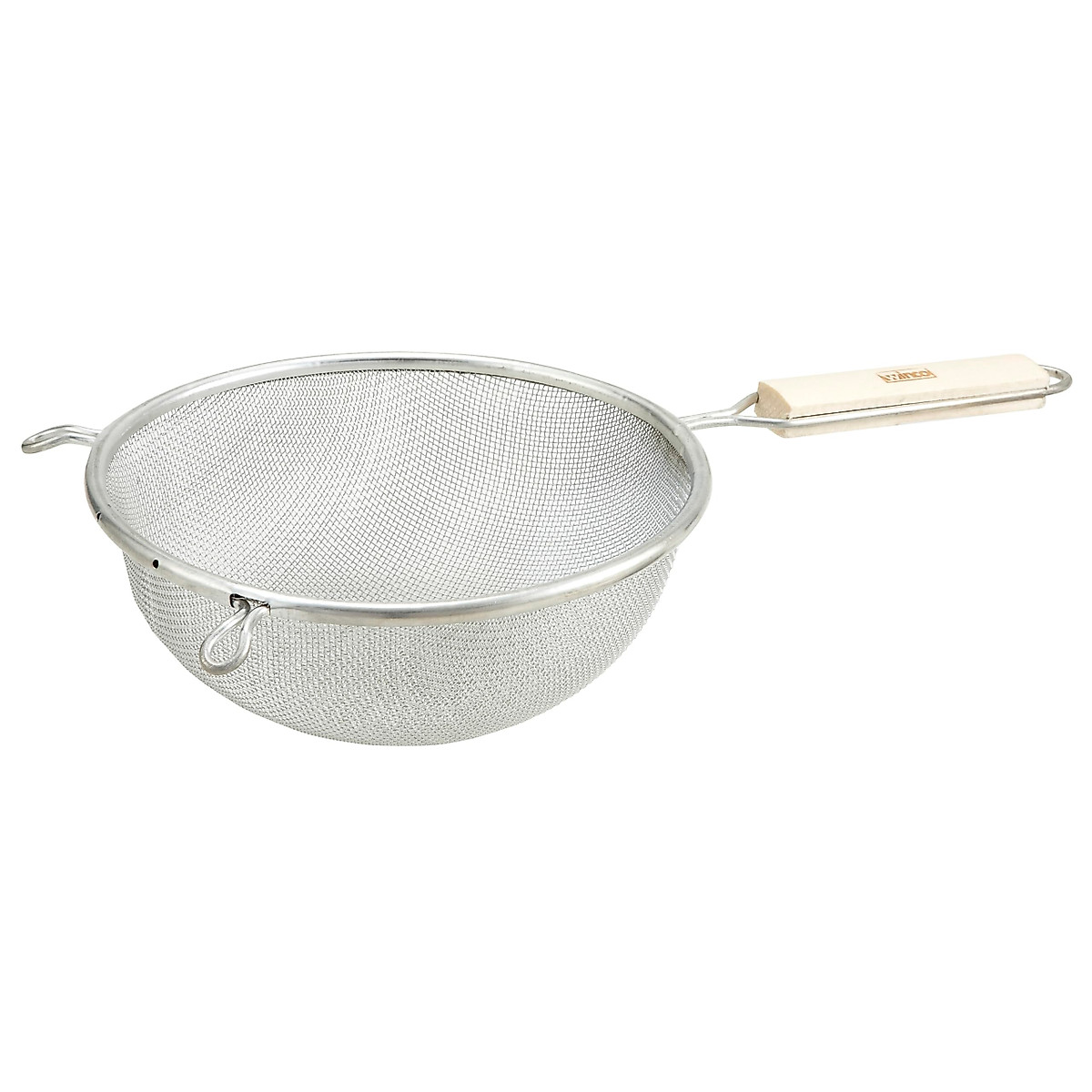 Winco, Medium Strainer, 8-Inch Diameter, Single Mesh, Tin, Tan