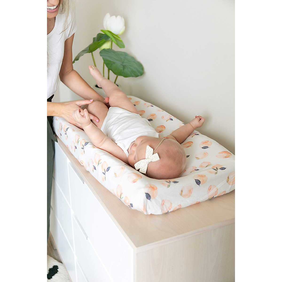 Copper Pearl Premium Knit Changing Pad Cover Soft, Stylish, and Universal Fit for All Standard Diaper Changing Pads, Trendy Design Changing Pad Covers, Caroline