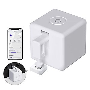 MOES Fingerbot Plus Smart Button Pusher No Wiring Switch, Upgrade with Touch Control, Work with Smart Life App, Add MOES Tuya Bluetooth Hub Make it Compatible with Alexa,Google Home and Timer Control