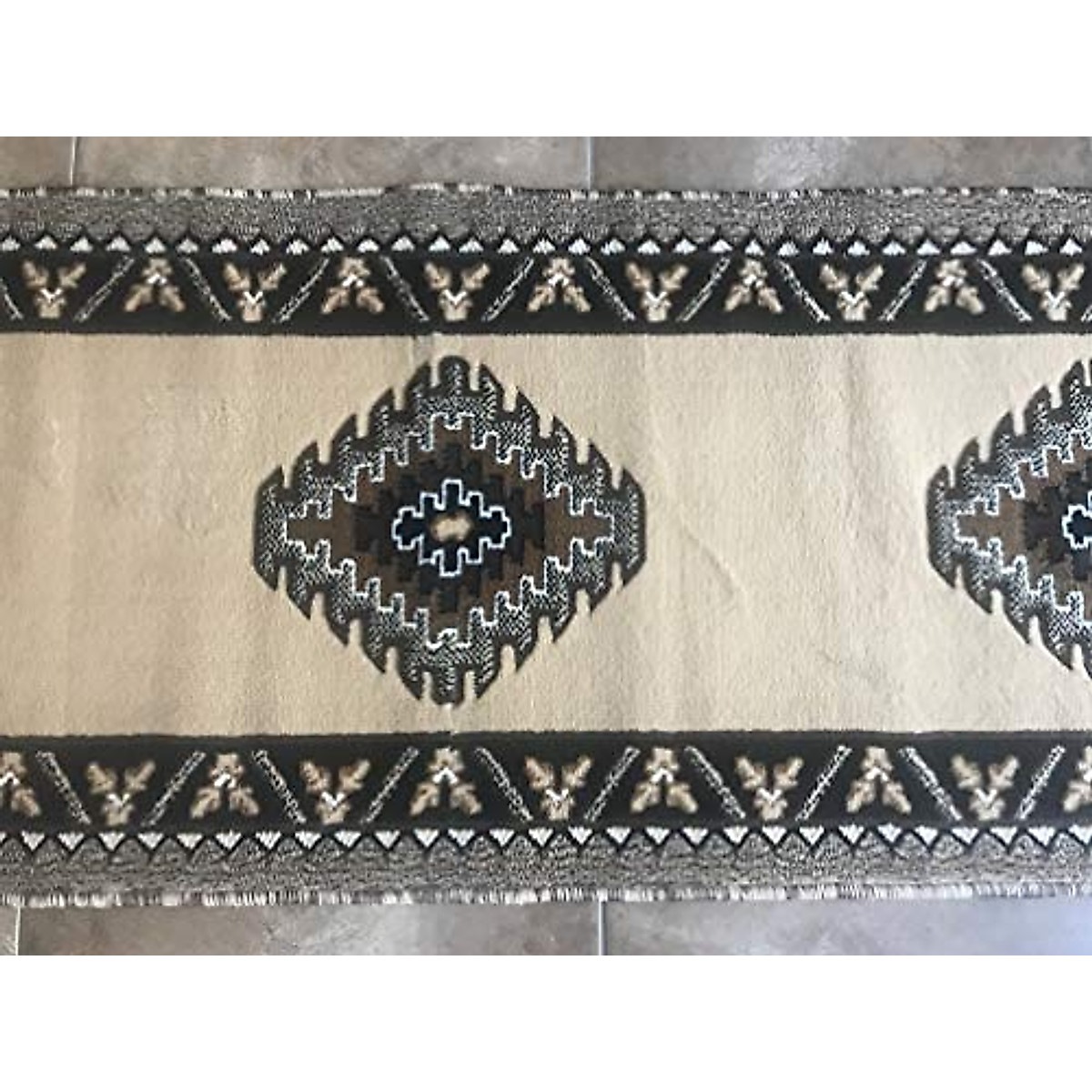 Southwest Native American Runner Rug Berber Design #D143 (2ftx7ft.1in.)