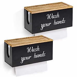 Solid Wood Paper Towel Dispenser Wall Mount, Commercial Paper Towel Holder with Lid Countertop, C-Fold, Z-Fold, Trifold Paper Towel Dispenser Hand Towel Holder for Bathroom and Kitchen