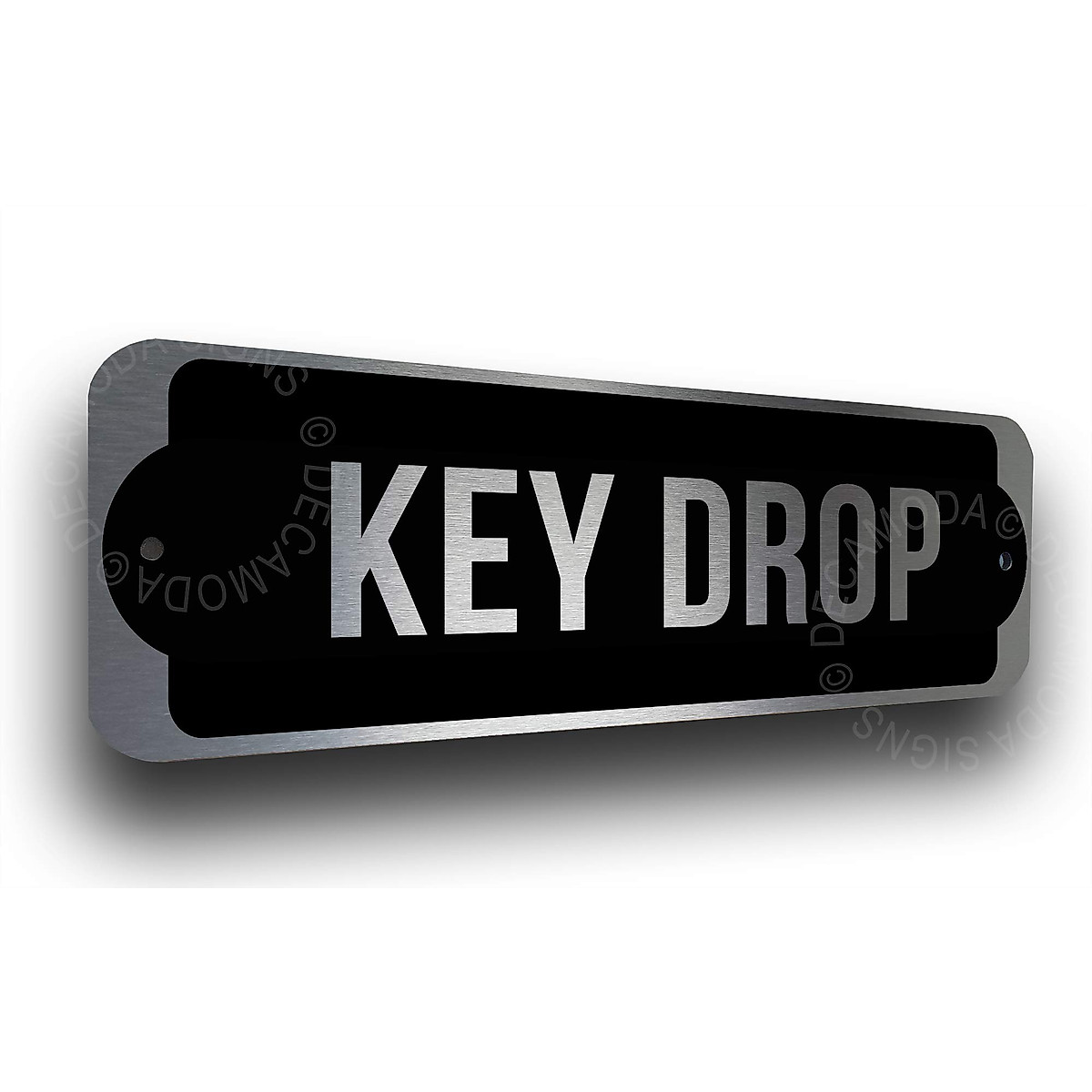 Deca Moda Key Drop Sign, Signs for Business, Door Signs, Key Drop Signs, Key Drop, Silver Finish, 9 x 3 inches
