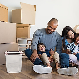 MAGICLULU Clear Trash Can Square Wastebasket Plastic Garbage Bin Transparent Rubbish Can Waste Container for Bedroom Kitchen Bathroom Home Office A