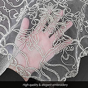 Elegant Comfort Embroidery Ingrid Table Runner - Dresser Scarf for Home Dining Room - Lace Like Tabletop Decoration, Kitchen Dining Table Decoration for Indoor and Outdoor, 13 X 20 Inches, White