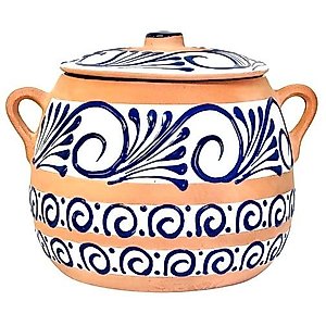 Canela Clay Bean Pot with Lid - Olla de Barro con Tapa 6 Qt