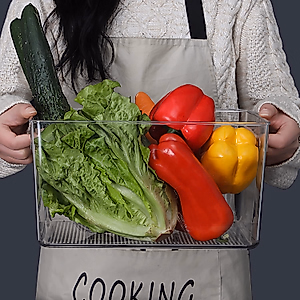 Set of 8 Large Clear Plastic Storage Bins (8L), Storage Containers for Pantry Organization and Kitchen Storage Bins,Home Edit and Cabinet Organizers