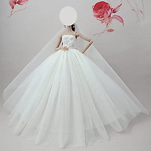 Lance Home 3Pcs Handmade Clothes Vintage Dress for 29cm Doll Wedding Noble Party Dresses Gown Outfit Costume Suit for 11.5 inch Dolls