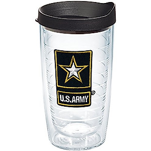 Tervis Made in USA Double Walled Army Gold Star Logo Insulated Tumbler Cup Keeps Drinks Cold & Hot, 16oz, Classic
