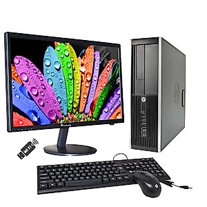 HP Compaq Pro 6300 SFF Desktop Home Computer PC with 24 Monitor(HDMI) (Intel Pentium 3.0 GHz, 8GB DDR3, 500GB HDD, Wi-Fi, DP Port, VGA, USB 3.0 Windows 10 Home 64-bit)(Renewed)