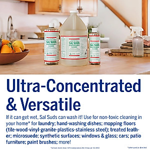 Dr. Bronner's - Sal Suds Biodegradable Cleaner (16 Ounce) - All-Purpose Cleaner, Pine Cleaner for Floors, Laundry and Dishes, Concentrated, Cuts Grease and Dirt, Powerful Cleaner, Gentle on Skin