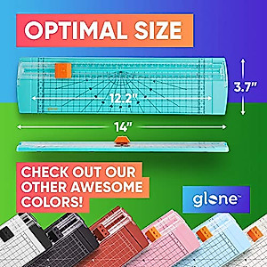 Glone 12 inch Paper Trimmer, A4 Size Paper Cutter with Automatic Security Safeguard for Coupon, Craft Paper and Photos (Green)