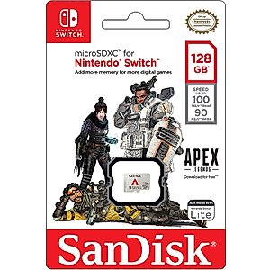 SanDisk 128GB MicroSD Nintendo Switch SD Card 2 Pack Apex Legends Edition Memory Card for Switch & Switch Lite (SDSQXAO-128G-GN6ZY) Bundle with (1) Micro SDXC Card Reader