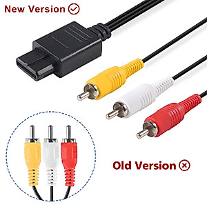 Aokin Audio Video AV Cable Cord for Nintendo 64 N64, Super Nintendo SNES, Gamecube GC, 1.8M/6FT