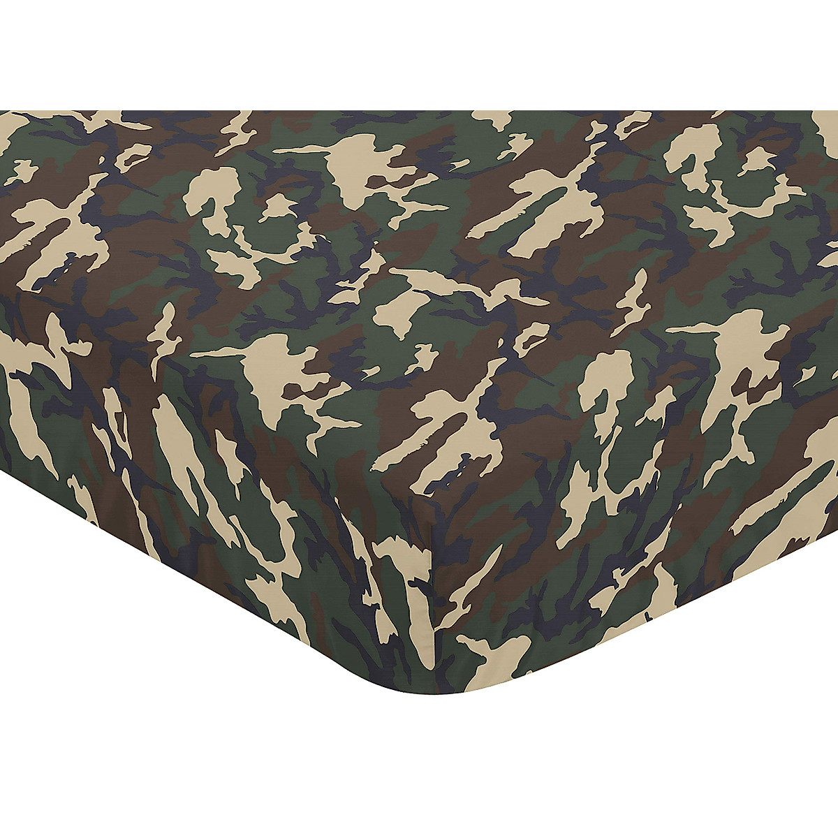 Green Camo Fitted Crib Sheet for Baby and Toddler Bedding Sets by Sweet Jojo Designs - Camo Print