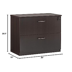 Mayline MVLFLDC Medina 2-Drawer Locking Lateral File Cabinet, Letter and/or Legal, Mocha Laminate