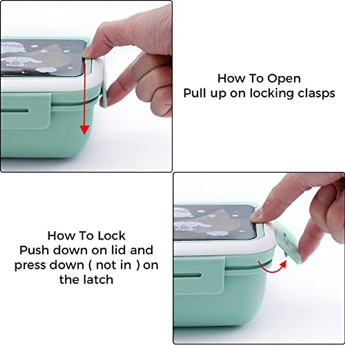 G-Ahora Versatile 2-Compartment Cinna-moroll Bento Boxes, Cinna-moroll Lunch Box, Leak-Proof Lunchbox Bento Box with Utensil Set for Dining Out, Work, Picnic (LBOX CIN)