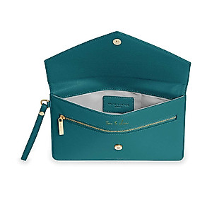 KATIE LOXTON Esme Time to Shine Womens Vegan Leather Envelope Clutch Wristlet Bag Forest Green