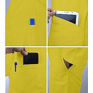 HEEDFIT Premium Quality Unisex Lab Coat, Comfortable Poly-Cotton Reusable & Professional Lab Coats Yellow L