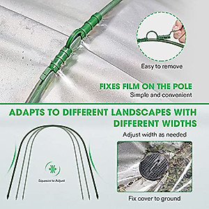 VIVOSUN 4Pcs 5FT Greenhouse Hoops with PE Cover, Rust-Free Grow Tunnel Tunnel, 5FT Long Steel with Plastic Coated Plant Supports for Garden Fabric, Plant Support Garden Stakes