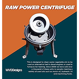 WVO Designs Waste Oil Centrifuge — Cleans Waste Vegetable Oils & Other Fluids — Extracts Dirt & Water — Processes Up to 25 Gallons/Hour