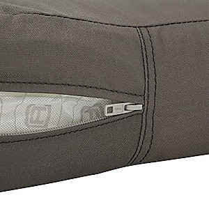 Classic Accessories Ravenna Water-Resistant 21 x 19 x 5 Inch Rectangle Outdoor Seat Cushion Slip Cover, Patio Furniture Chair Cushion Cover, Dark Taupe, Patio Furniture Cushion Covers