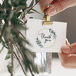 1500 PCS Thank You Stickers 1.5 Inch Greenery Labels Stickers for Wedding Envelopes, Small Business, Bakeries, Handmade Goods