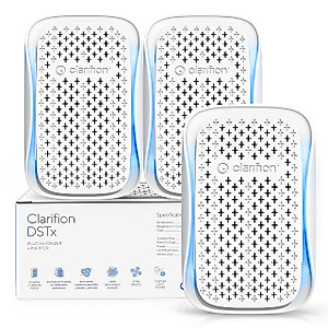 Clarifion - DSTx 2.0 Portable Air Purifier (3 Pack) - Plug In Air Ionizer HEPA Air Filter, Mini Personal Air Purifiers For, Bedroom and Pets Helps With Dust, Smoke, Airborne Dust and Odors
