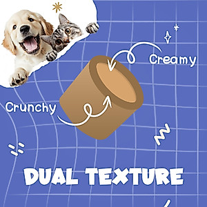 PAWUP Dog Treats Crunchy and Creamy Treats for Dog and Cat, Skipjack Tuna Flavor Topper, Taurine Added, 12.5 Ounce