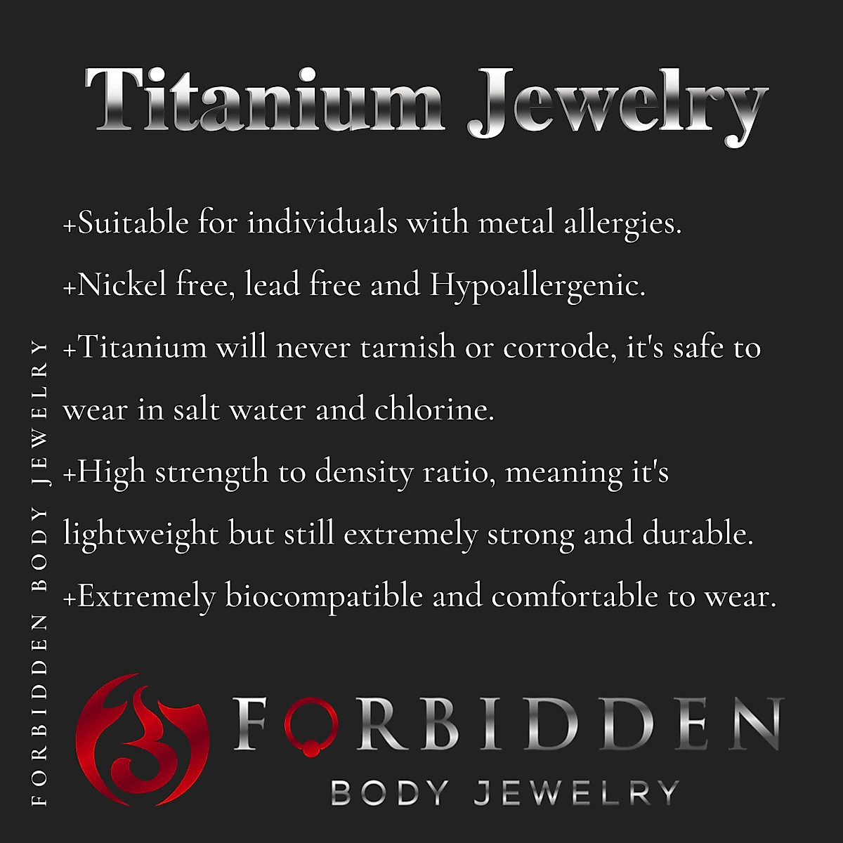 Forbidden Body Jewelry 16g 8 mm (5/16") Titanium Double Spike Horseshoe Body Piercing Ring, 3 mm Cones