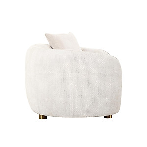 Pasargad Home Zarina Upholstered Modern Loveseat with 2 Pillows Included, Ivory