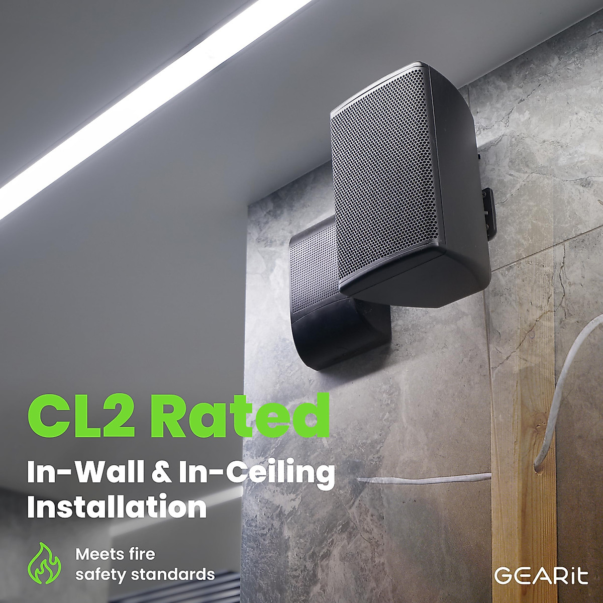 GearIT 12/2 Speaker Wire (50 Feet) 12AWG Gauge - in Wall Audio Speaker Wire Cable / CL2 Rated / 2 Conductors - OFC Oxygen-Free Copper, White 50ft