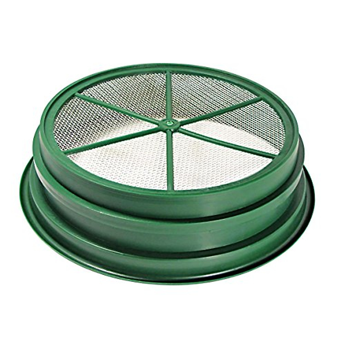 SE 13 1/4 Inch Stackable Classifier Gold Prospecting Pan - 1/8 Inch Stainless Steel Mesh Sifting Pan, Green