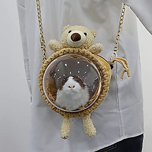 Toysructin Hamster Carrier Bag, Breathable Pet Guinea Pig Outgoing Carrier Bags, Adjustable Travel Sling with Detachable Single Shoulder Strap for Gerbils, Safe Small Animals Carrier Bag Outdoor