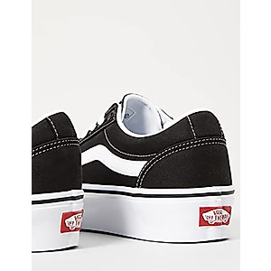 Vans Women's Ward Platform Low-Top Sneakers, Black ((Canvas) Black/White 187), 7.5