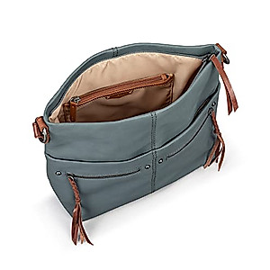 The Sak womens Ashland Bucket Bag In Leather, Dusty Blue Ii, One Size US