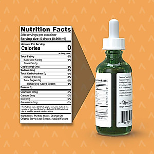 SweetLeaf Sweet Drops Valencia Orange Liquid Stevia Sweetener - Orange Stevia Drops, Zero Calories, Zero Sugar, Non-GMO, Gluten-Free, Keto Friendly, Flavor Drops Stevia - 2 Fl Oz