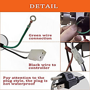 Replacement Barbecue Power Cord, Compatible with Pit Boss& Traeger Wood Pellet Grills, 6 Feet Smoker Grill Power Cord 12