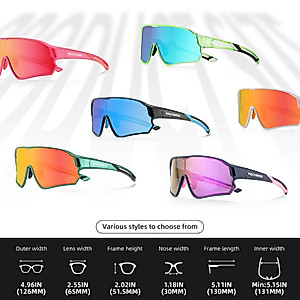 ROCKBROS Kids Polarized Sunglasses Baseball Sunglasses Cycling Glasses Sport Sunglasses UV400 Protection for Youth Boys Girls Age 8-14