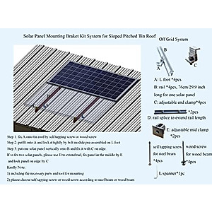 CMYYANGLIN Solar Panel Mounting Braket Kit System for Sloped Pitched Tin Roof