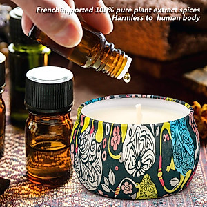 Scented Candles Gift Set, 4 Pack Birthday Gifts for Women 4.4oz Soy Wax Candles for Home Scented, Lavender Candle Set, 8% Essential Oil Aromatherapy Candle Gift for Stress Relief