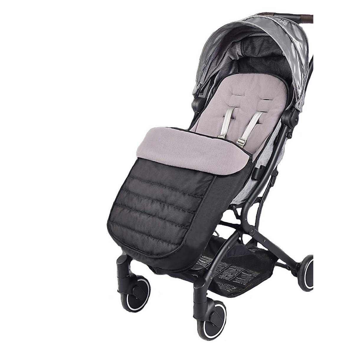 Outdoor Stroller Bunting Bag, Universal 3 in 1 Winter Outdoor Tour Toddler Universal Stroller Sleeping Bag, Cold-Proof Detachable&Temperature Regulation Footmuff for Stroller (Black)