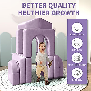 wanan Kids Couch 10PCS, Modular Kids Play Couch for Playroom Bedroom, 10 in 1 Multifunctional Kids Sofa for Playing, Creativing, Sleeping, Indoor Toddler Couch for Boys and Girls (Blueberry)