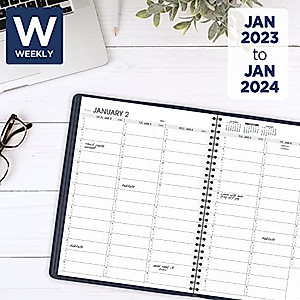 AT-A-GLANCE 2023 Weekly Planner, Quarter-Hourly Appointment Book, 13 Months, 8-1/4" x 11", Large, Navy (7095020)