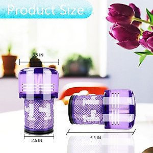 COJINLDFEI Filter Replacement for Dyson V12 Detect Slim Vacuums, V12 Slim Vacuums, Compare to Part 971517-01 3 PACK