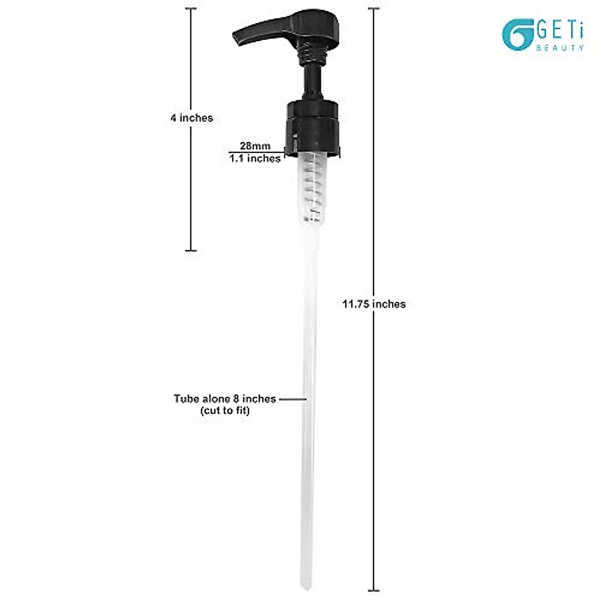 Geti Beauty Liquid Dispenser Pump – Black 3-Pack Liter 33.8 oz Pump Dispenser – Fits Liter Size Shampoo, Conditioner, Soap and Lotion Bottles – Non-Slip Design – 28/410 4cc Output