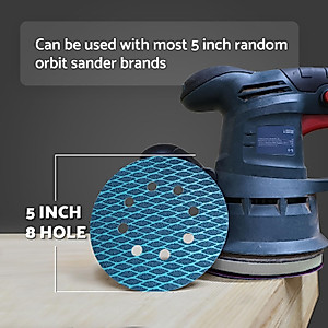 80pcs 5 inch Sanding Discs Hook and Loop Diamond Shape, Anti-Clogging Orbital Sander Sandpaper 60 80 120 180 220 320 400 600 Grit, Aluminum Oxide Sandpaper 8 Holes by S&F STEAD & FAST