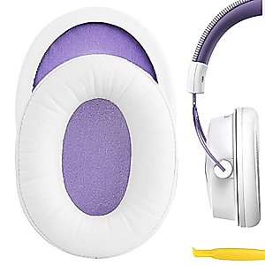 Geekria QuickFit Replacement Ear Pads for HyperX Cloud Alpha, Alpha S, Alpha Limited Edition Gaming Headphones Ear Cushions, Headset Earpads, Ear Cups Cover Repair Parts (White)