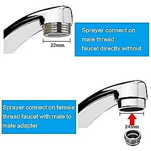 HotMax 360° Swivel Faucet, Dual-mode Faucet Aerator, Kitchen Sink Aerator, Multi-functional Robotic Arm Faucet, Faucet Extension Replacement Part for Kitchen, Bathroom (1pack)